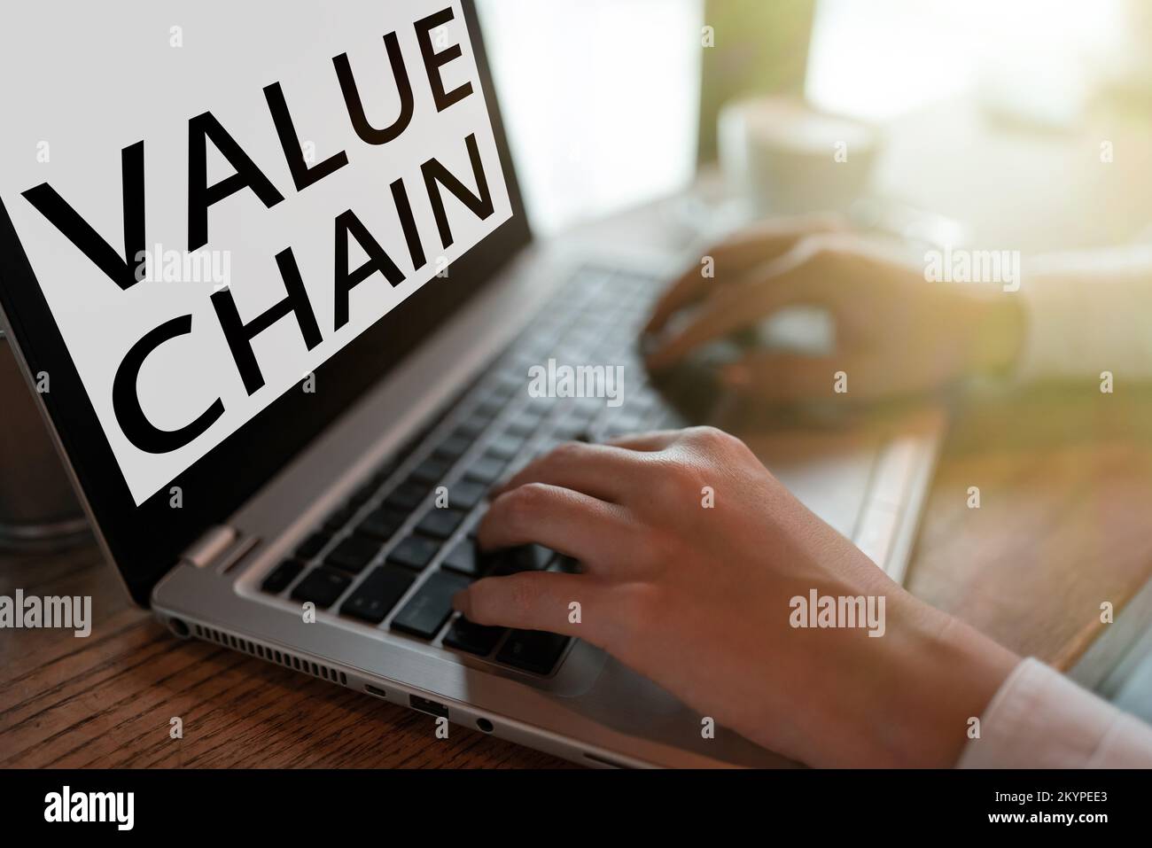 Hand writing sign Value Chain. Business idea Business manufacturing ...