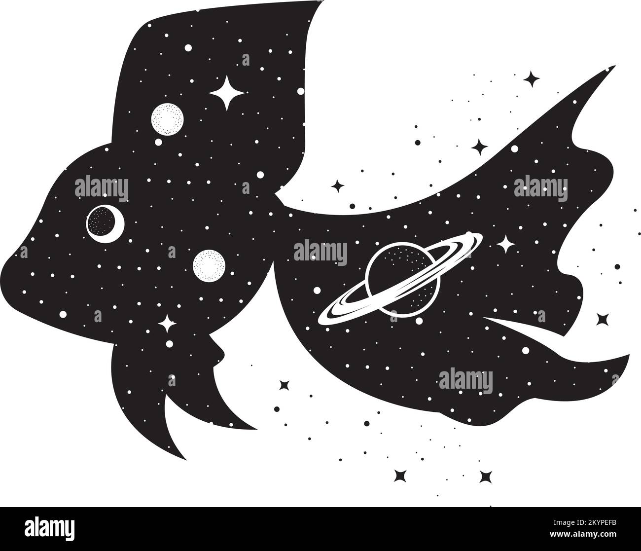 fish swiming surreal astrology Stock Vector Image & Art - Alamy