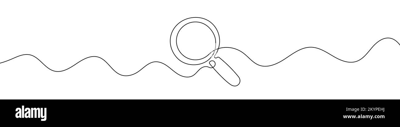 Loupe in continuous line drawing style. Line art of magnifying glass ...