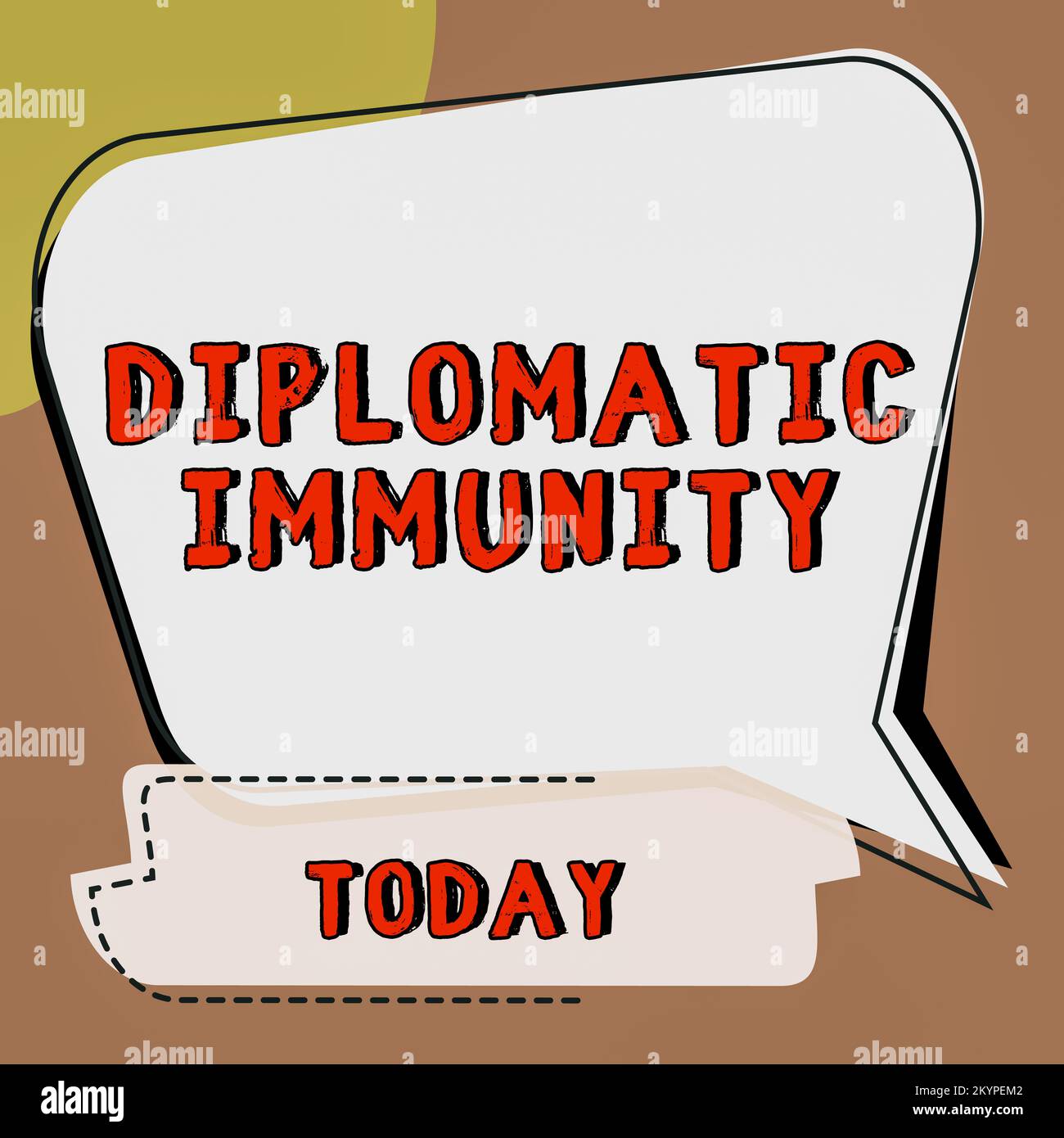 Text caption presenting Diplomatic Immunity. Business approach law that ...