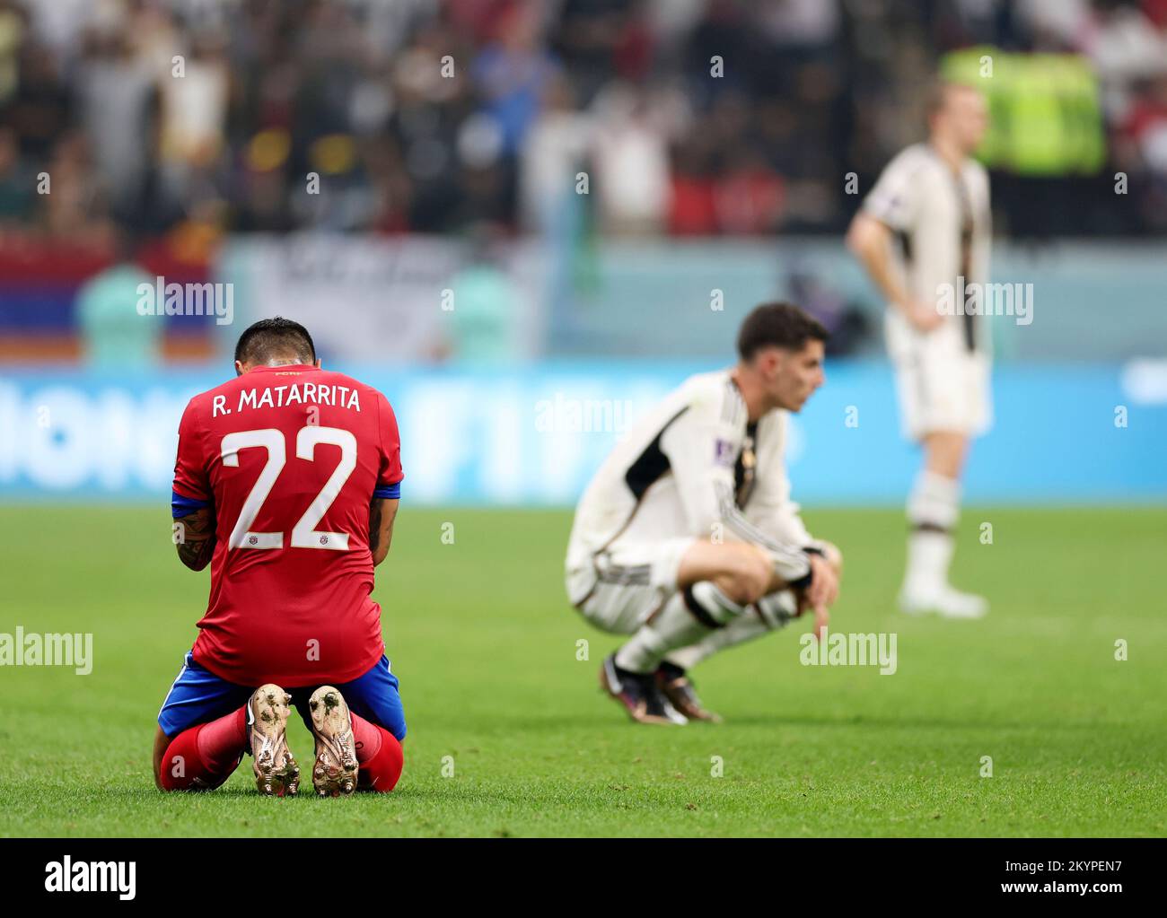 Al Khor, Qatar. 1st Dec, 2022. Ronald Matarrita of Costa Rica reacts ...