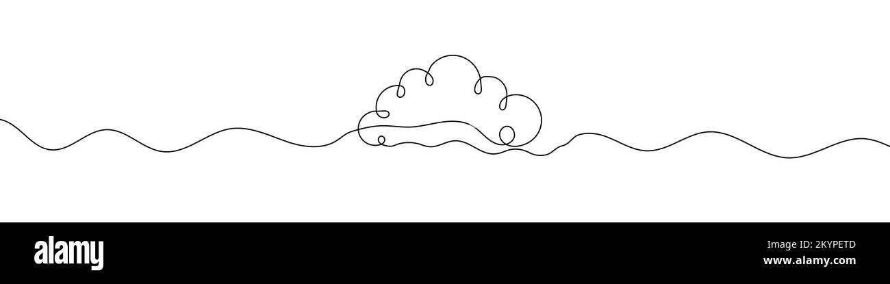 Cloud icon in continuous line drawing style. Line art of cloud icon ...