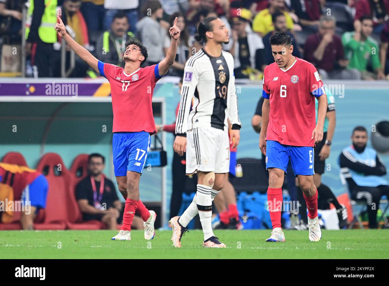 Qatar, 01/12/2022, 1:1 Tor, Jubel, v.l. Torschuetze Yeltsin Tejeda ...
