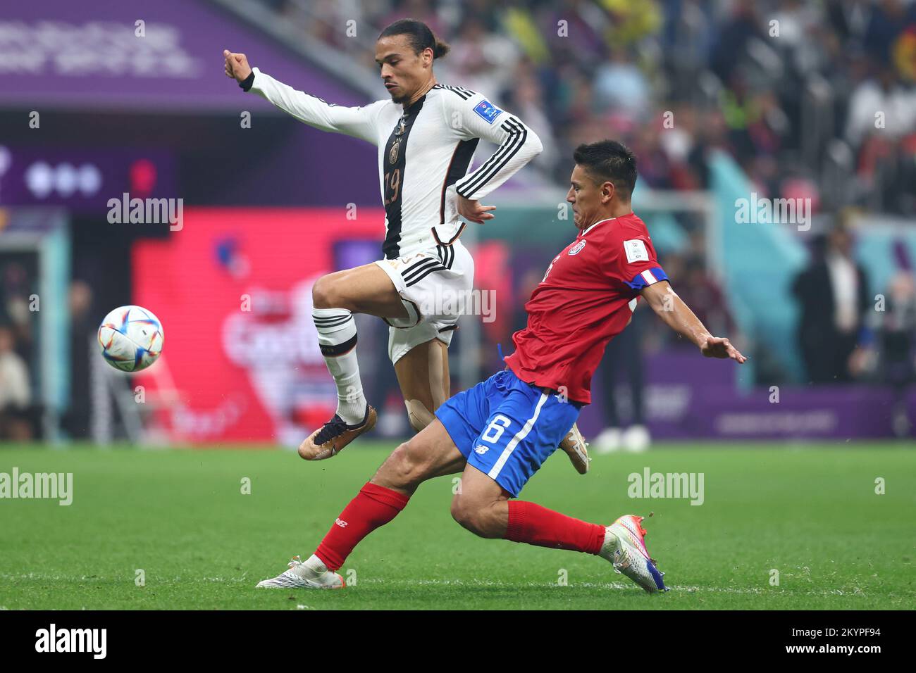 Doha, Qatar. 01st Dec, 2022. Oscar Duarte (R) of Costa Rica in action ...