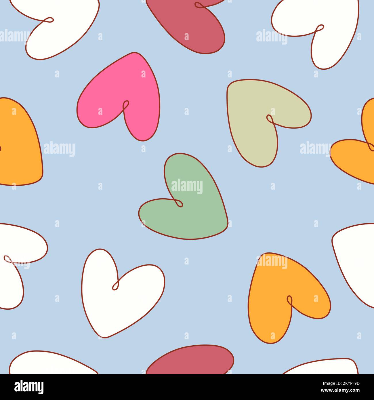 Valentines hearts seamless cartoon pattern for wrapping paper and kids ...