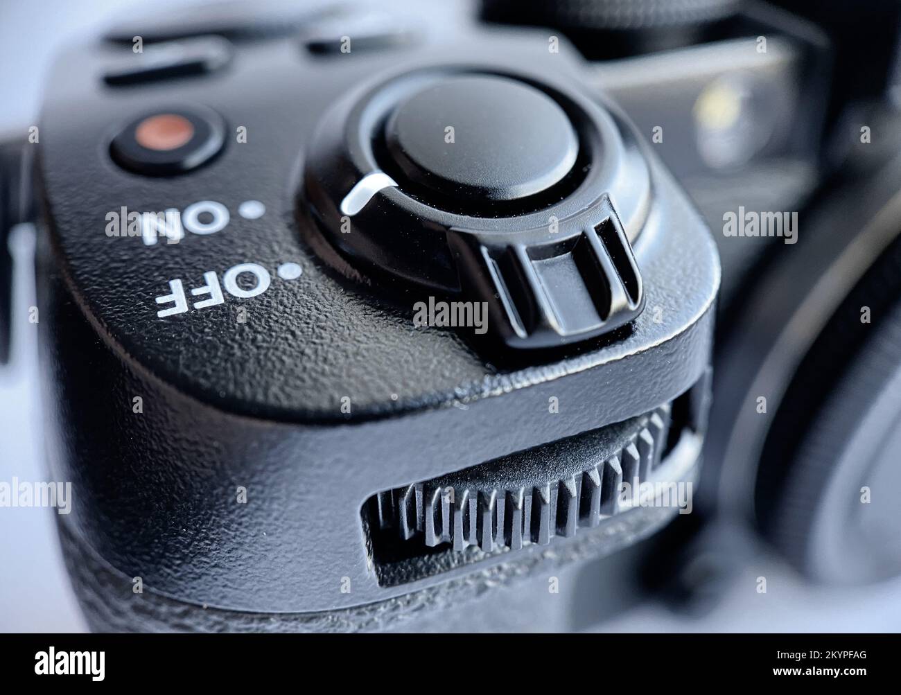 Close-up of the cameras shutter lever, iso sensitivity selection ...