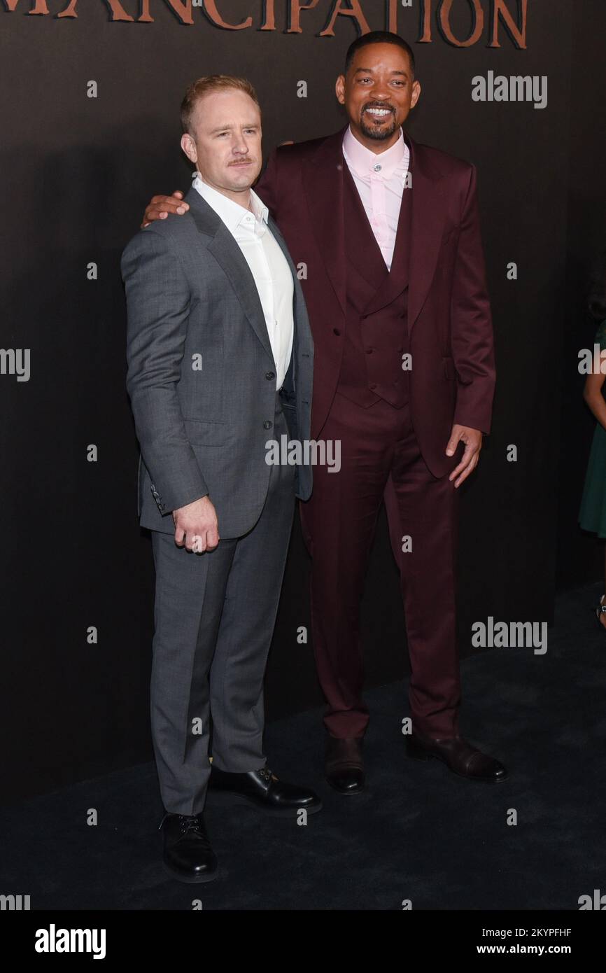 30 November 2022 - Los Angeles, California - Ben Foster, and Will Smith. Apple Original Films ...