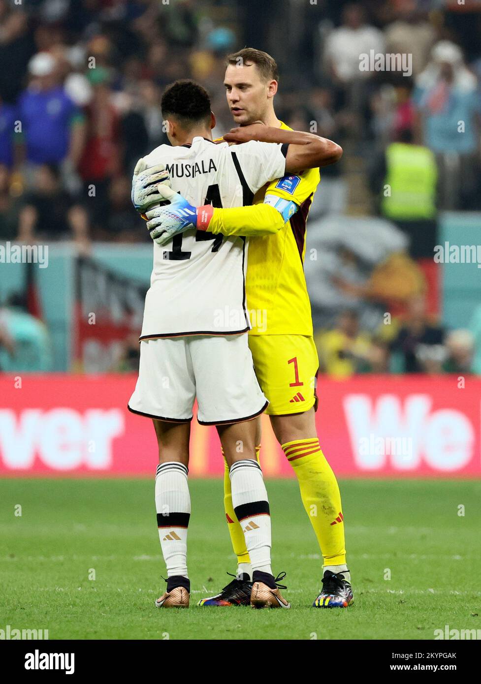 Al Khor, Qatar. 1st Dec, 2022. Germany's goalkeeper Manuel Neuer (R ...
