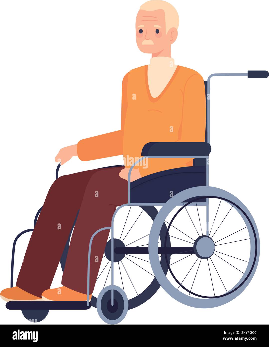 old man sitting on wheelchair Stock Vector Image & Art - Alamy