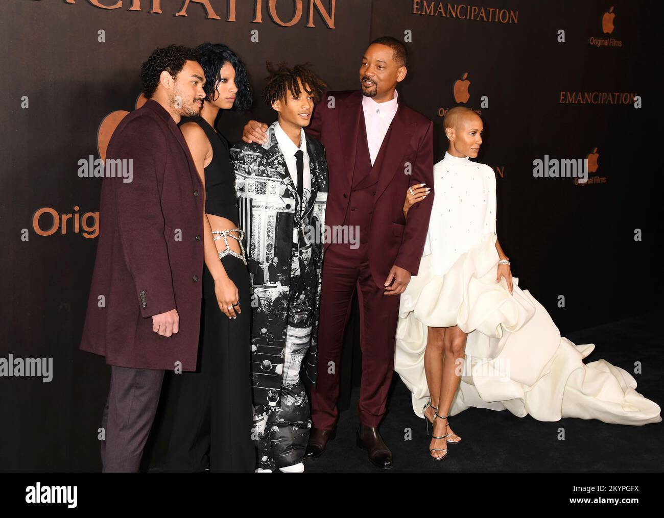 Los Angeles, California, USA. 30th Nov, 2022. (L-R) Trey Smith, Willow Smith, Jaden Smith, Will ...