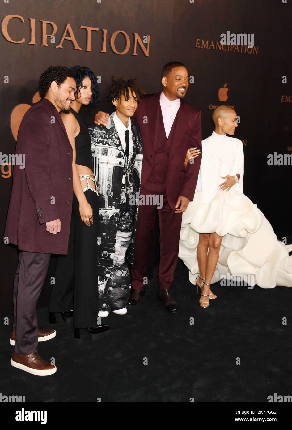 Los Angeles, California, USA. 30th Nov, 2022. (L-R) Trey Smith, Willow Smith, Jaden Smith, Will ...