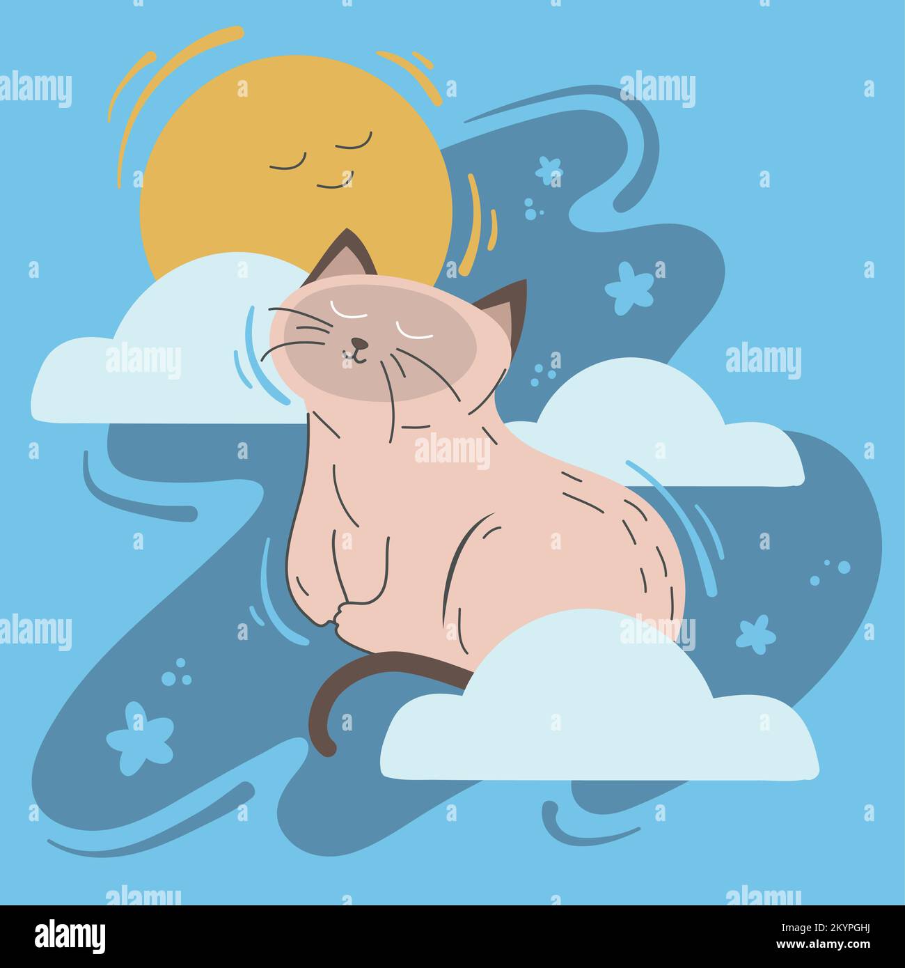 Cat face in sun Stock Vector Images - Alamy