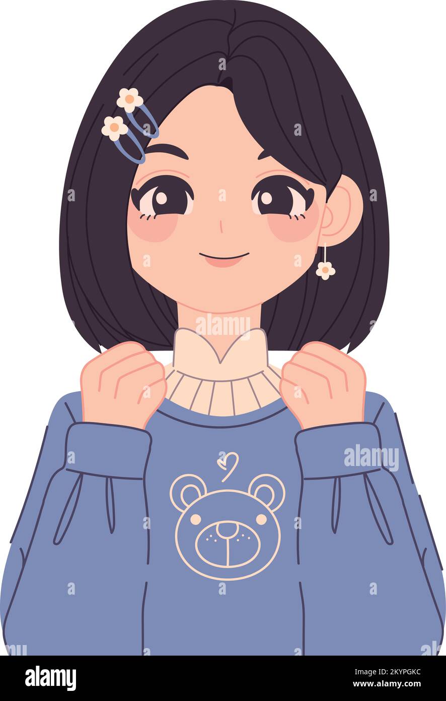 cute girl with sweater Stock Vector Image & Art - Alamy