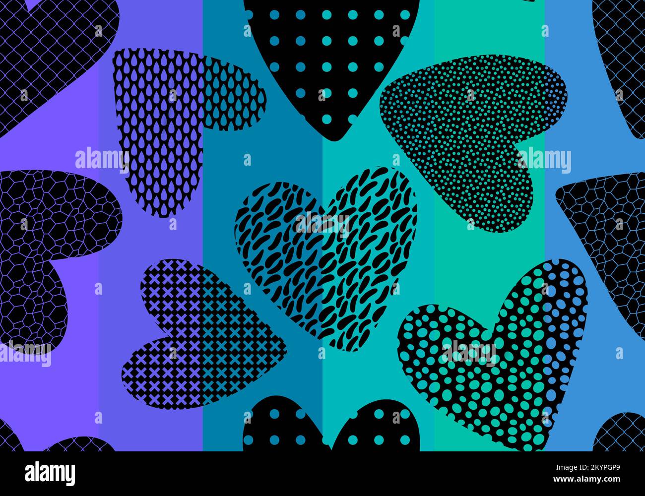 Valentines hearts seamless cartoon pattern for wrapping paper and kids ...