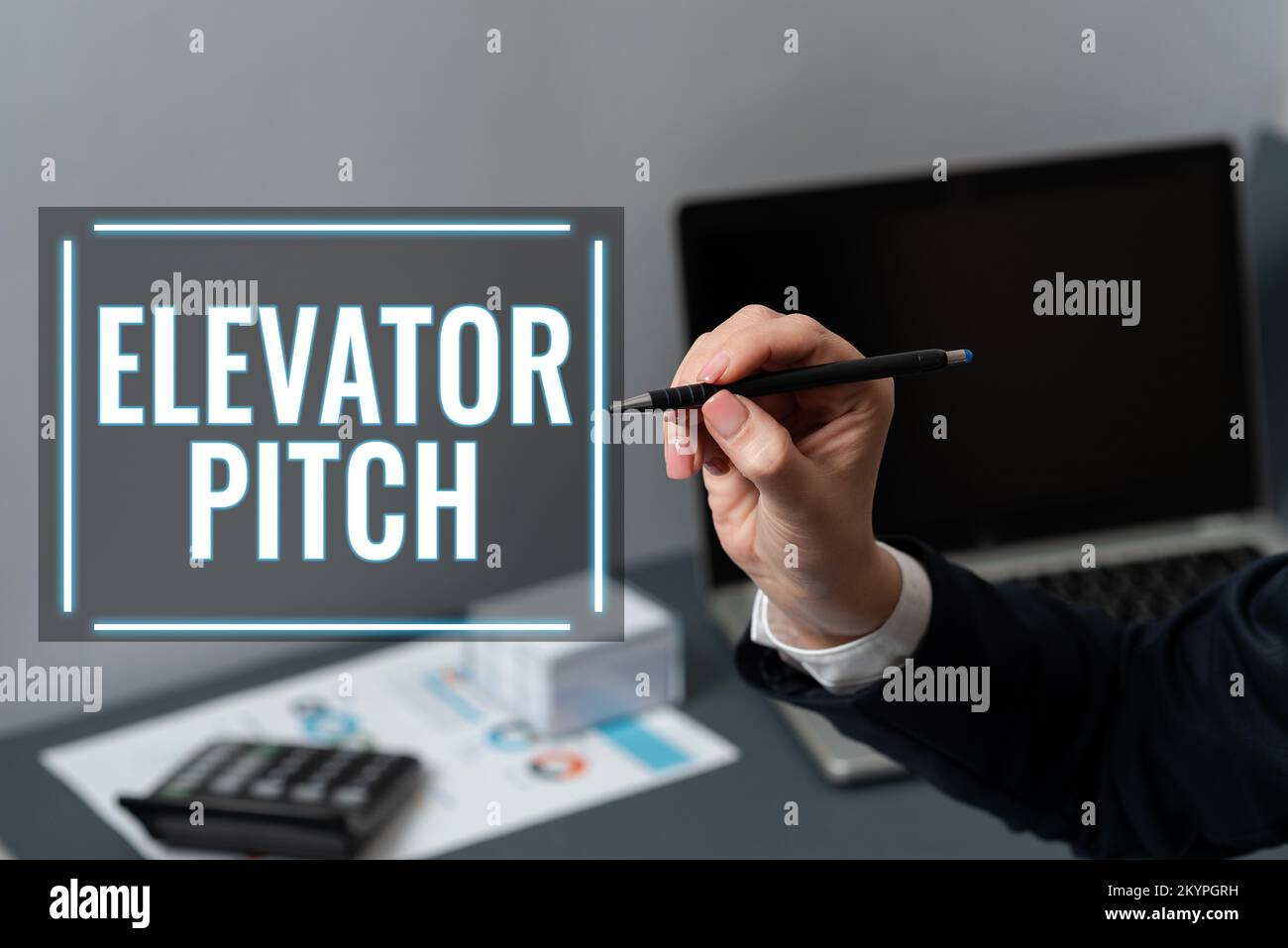 Sign displaying Elevator Pitch. Business concept A persuasive sales ...