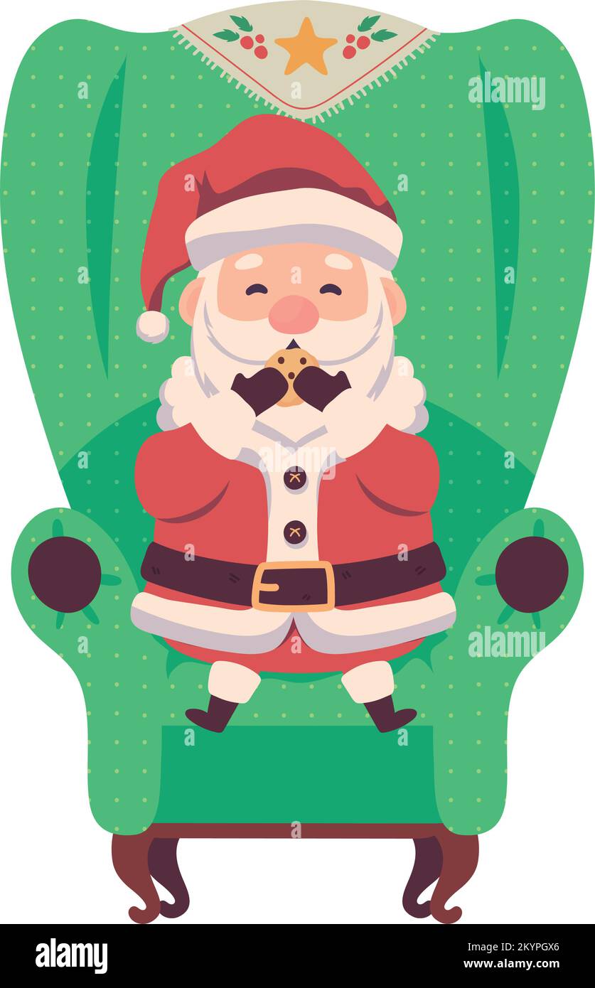 santa claus eating cookie Stock Vector Image & Art - Alamy
