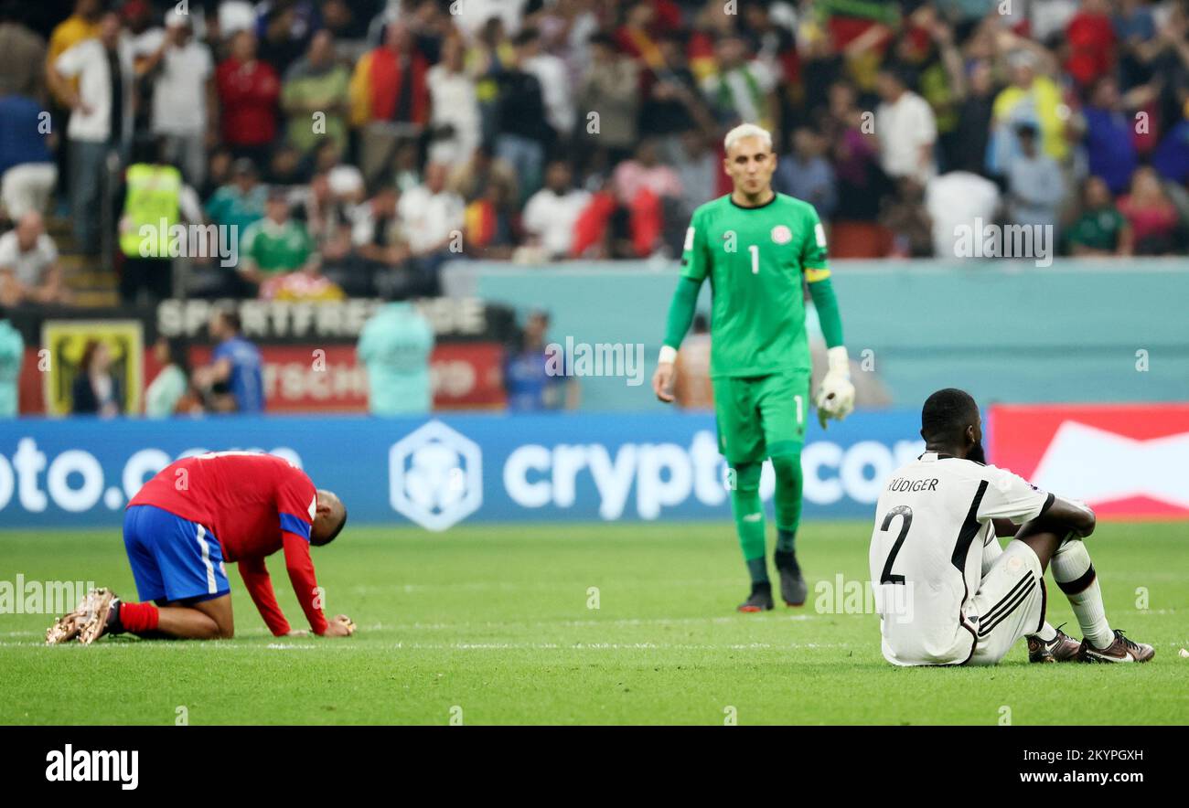 Al Khor, Qatar. 1st Dec, 2022. Players look depressed after the Group E ...