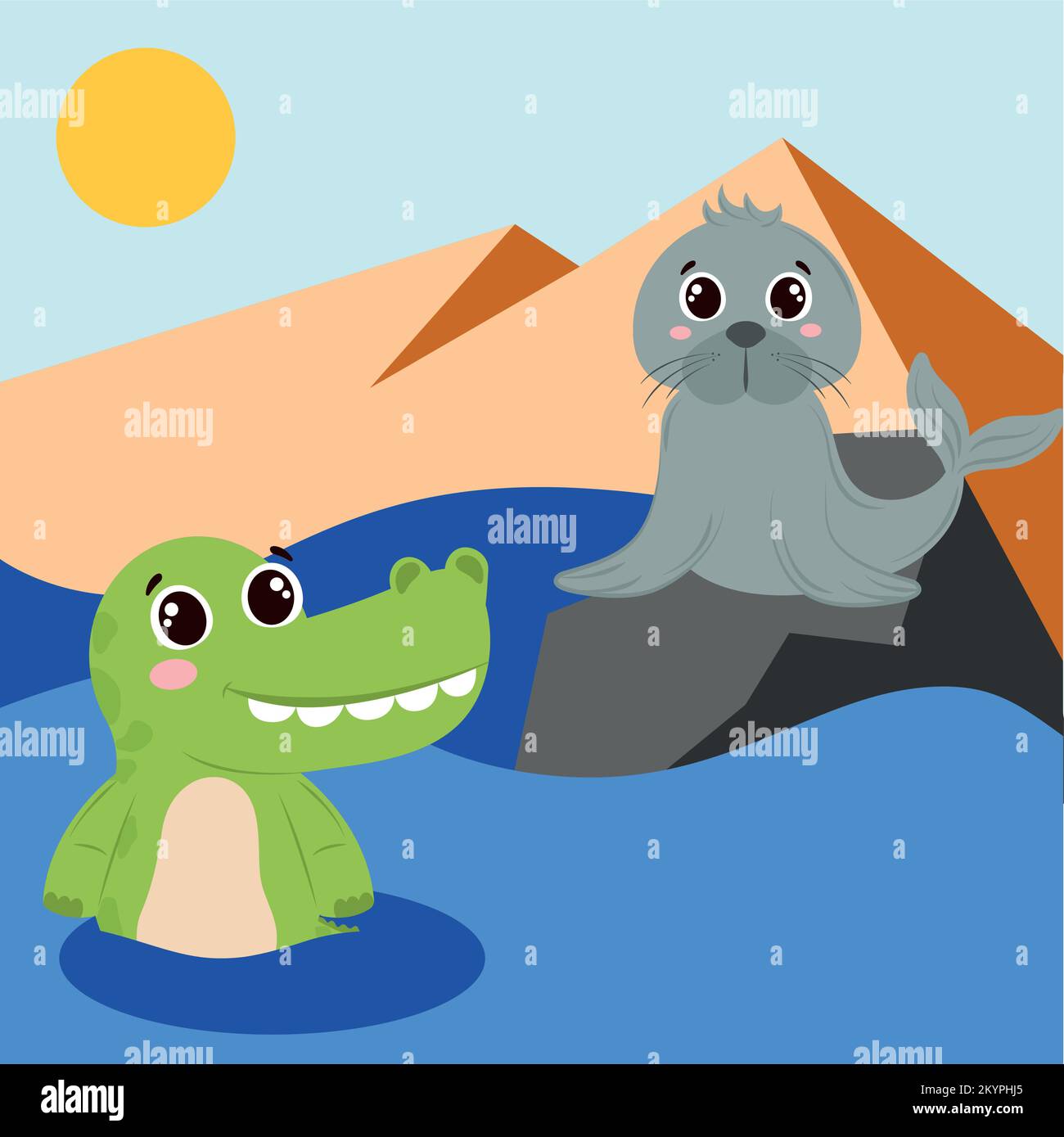 Crocodile baby water Stock Vector Images - Alamy
