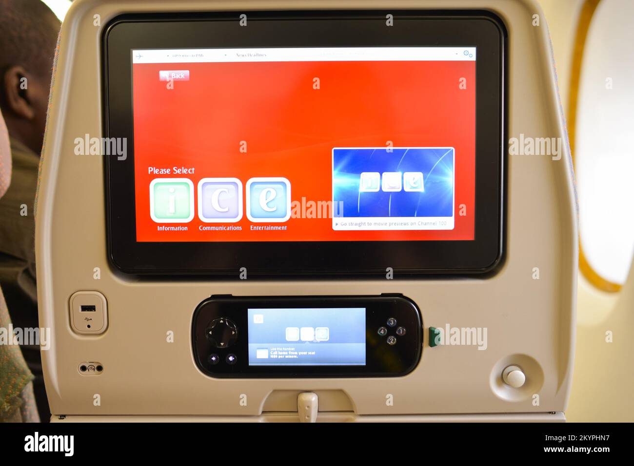 HONG KONG - APRIL 17, 2014: economy class ICE system boarding screen ...