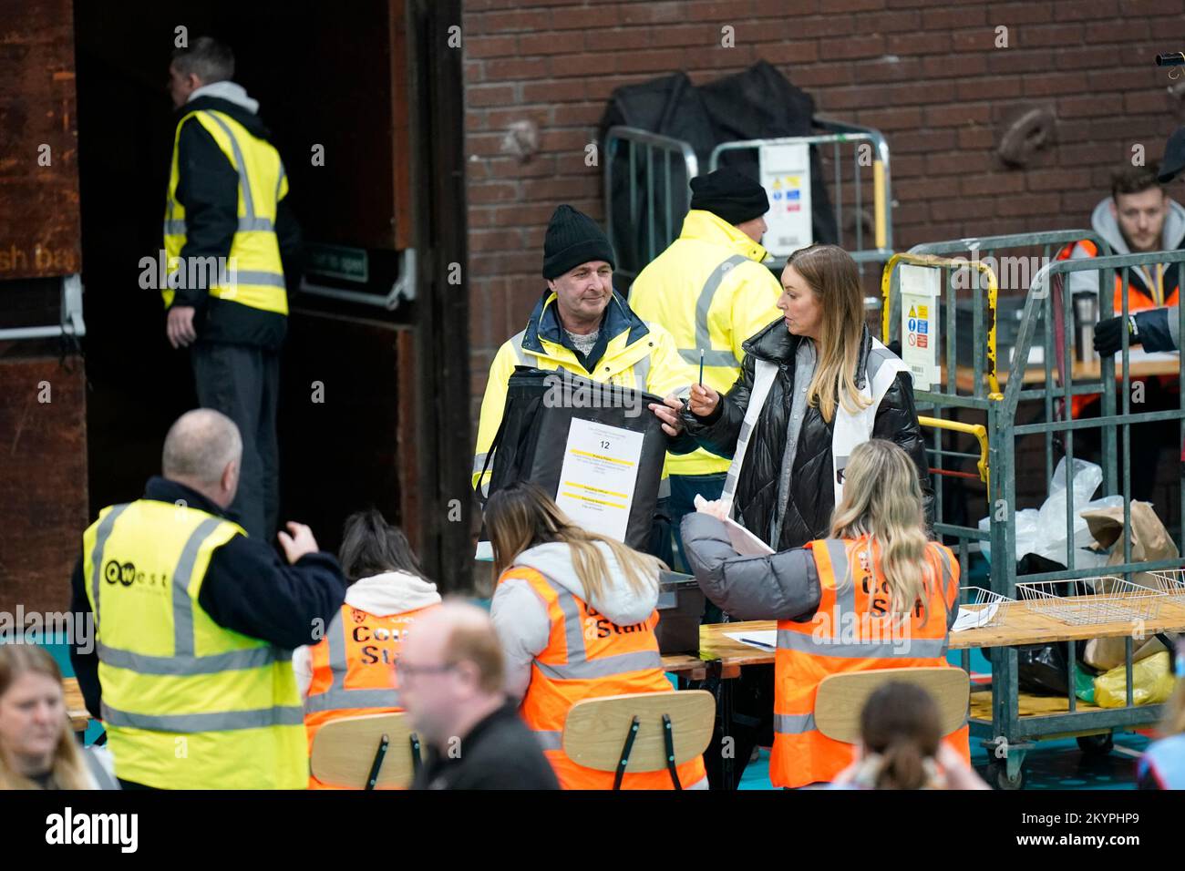 Ballot boxes arrive at Northgate Arena Leisure Centre, as counting ...
