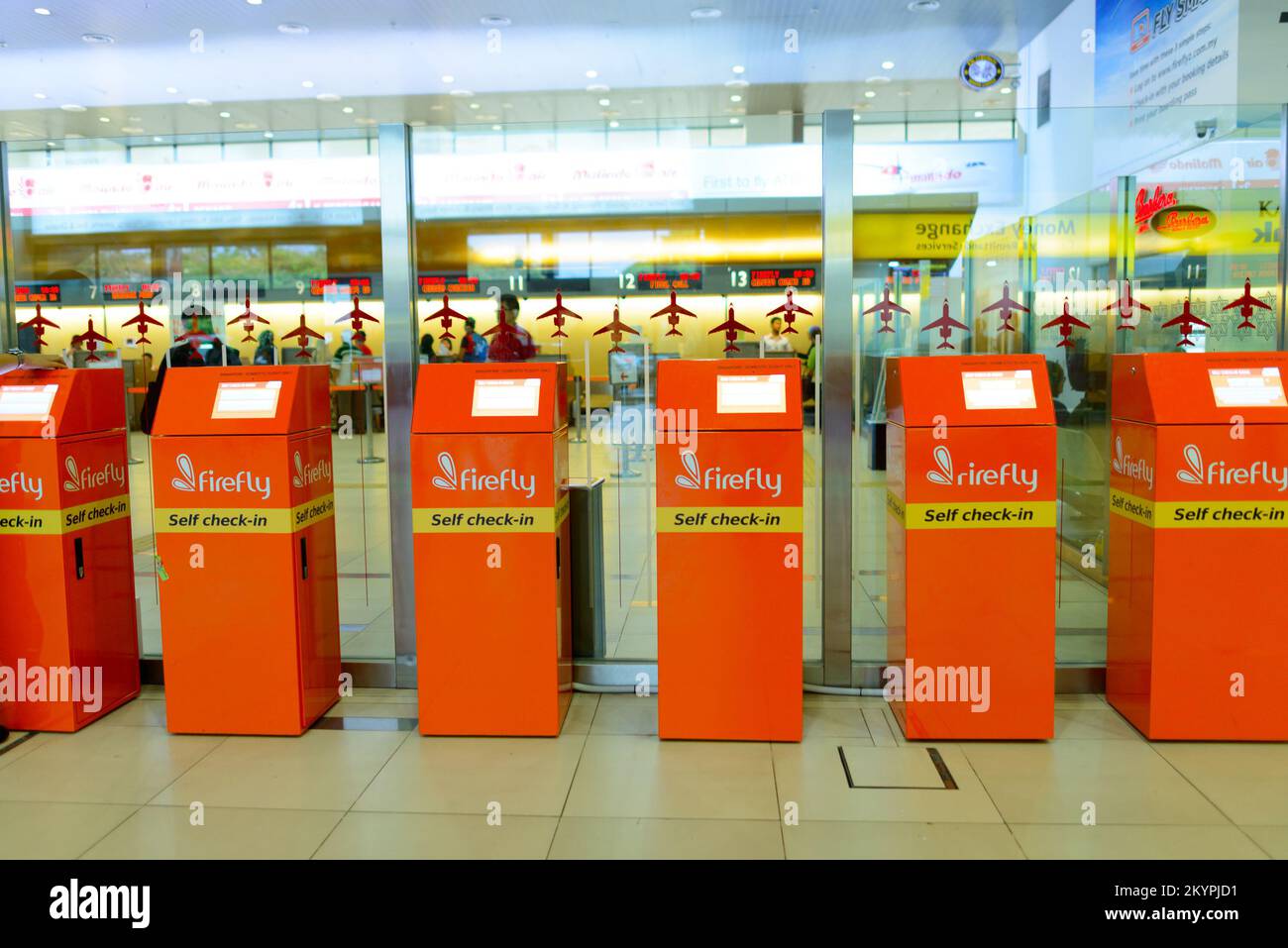 KUALA LUMPUR, MALAYSIA - MAY 01, 2014: Firefly self check-in kiosks ...