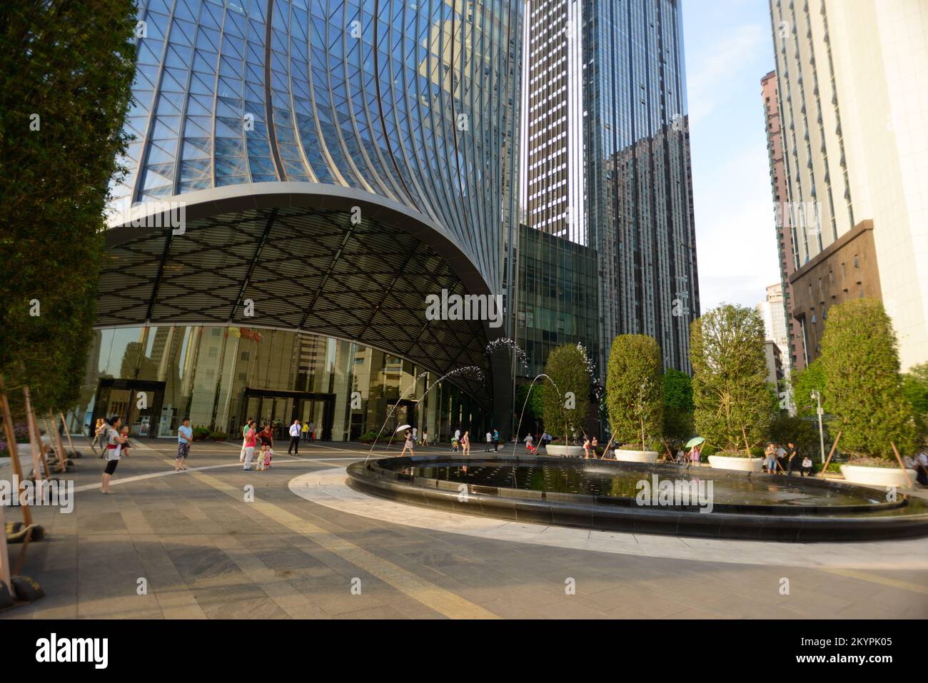 SHENZHEN, CHINA - MAY 28, 2014: area around the KK100. The KK100 ...