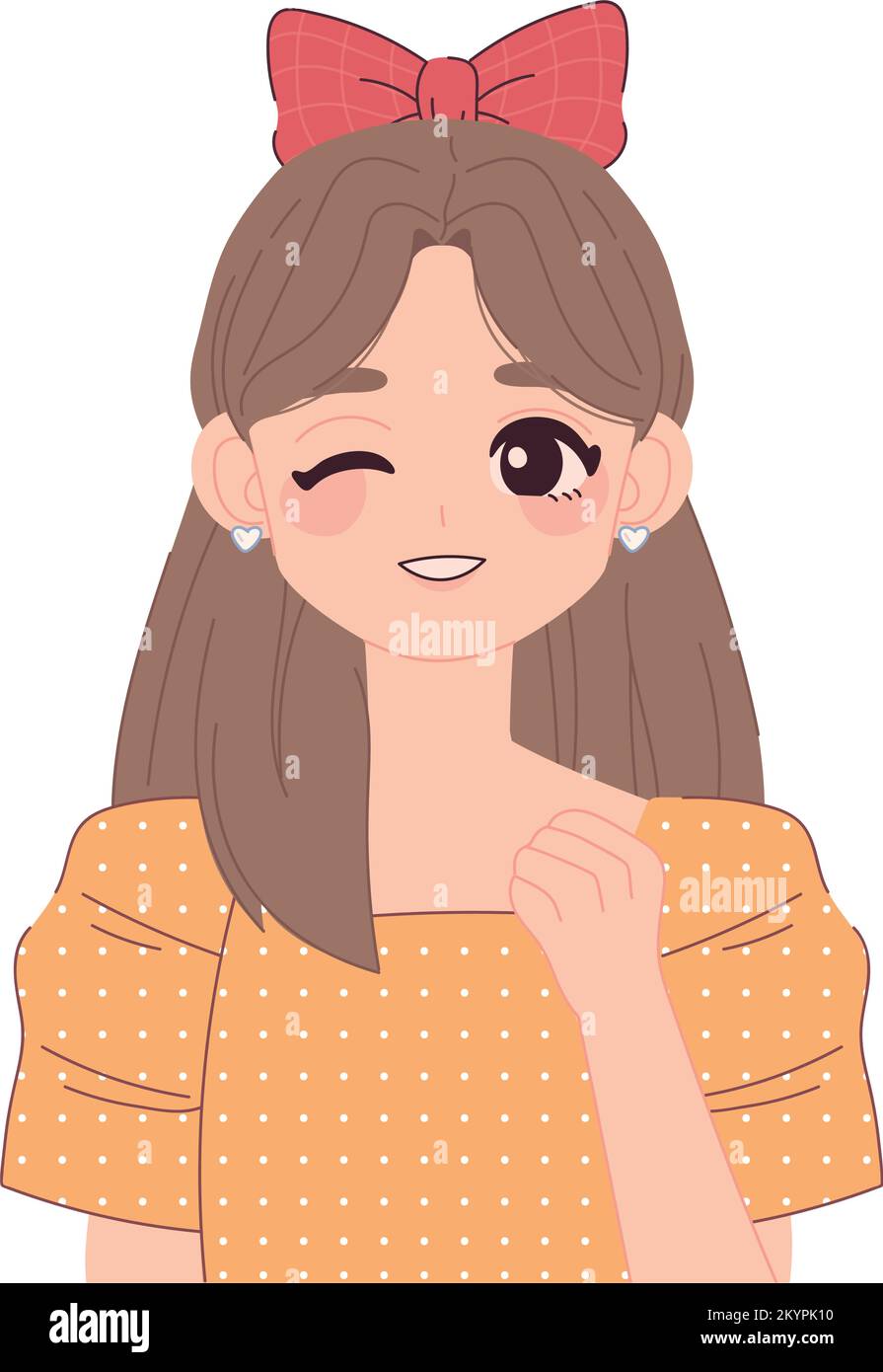 Young girl winking Stock Vector Images - Alamy