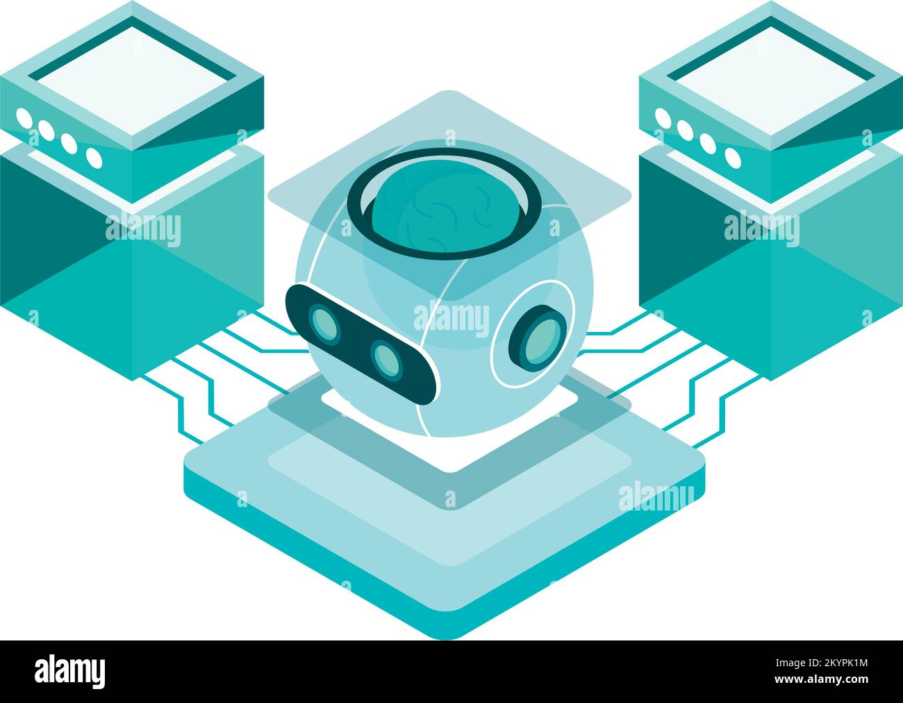 Isometric ai brain tech Cut Out Stock Images & Pictures - Alamy