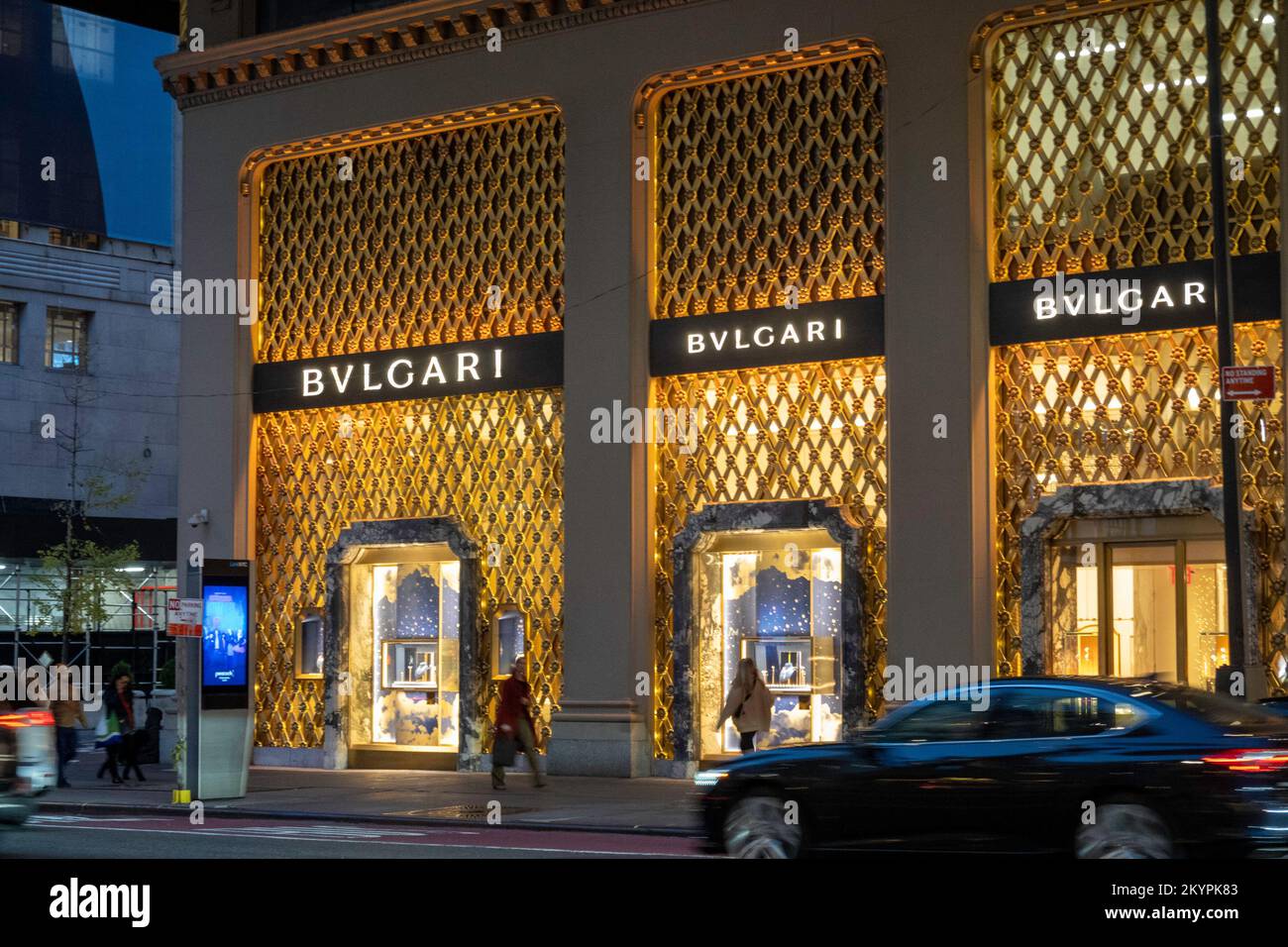 Bulgari Jewelry Store on Fifth Avenue is decorated for the Holiday ...