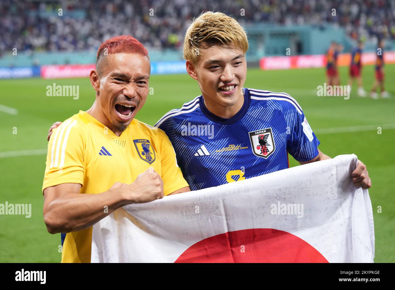 Al Rayyan, Qatar. 1st Dec, 2022. (L-R) Yuto Nagatomo, Ritsu Doan (JPN ...
