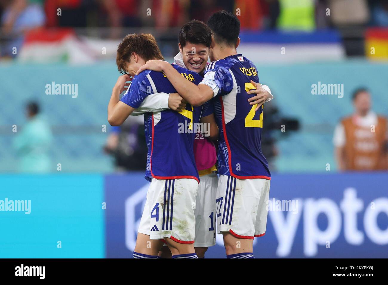 Al Rayyan, Qatar. 1st Dec, 2022. (L-R) Ko Itakura, Hiroki Sakai, Maya Yoshida (JPN) Football ...