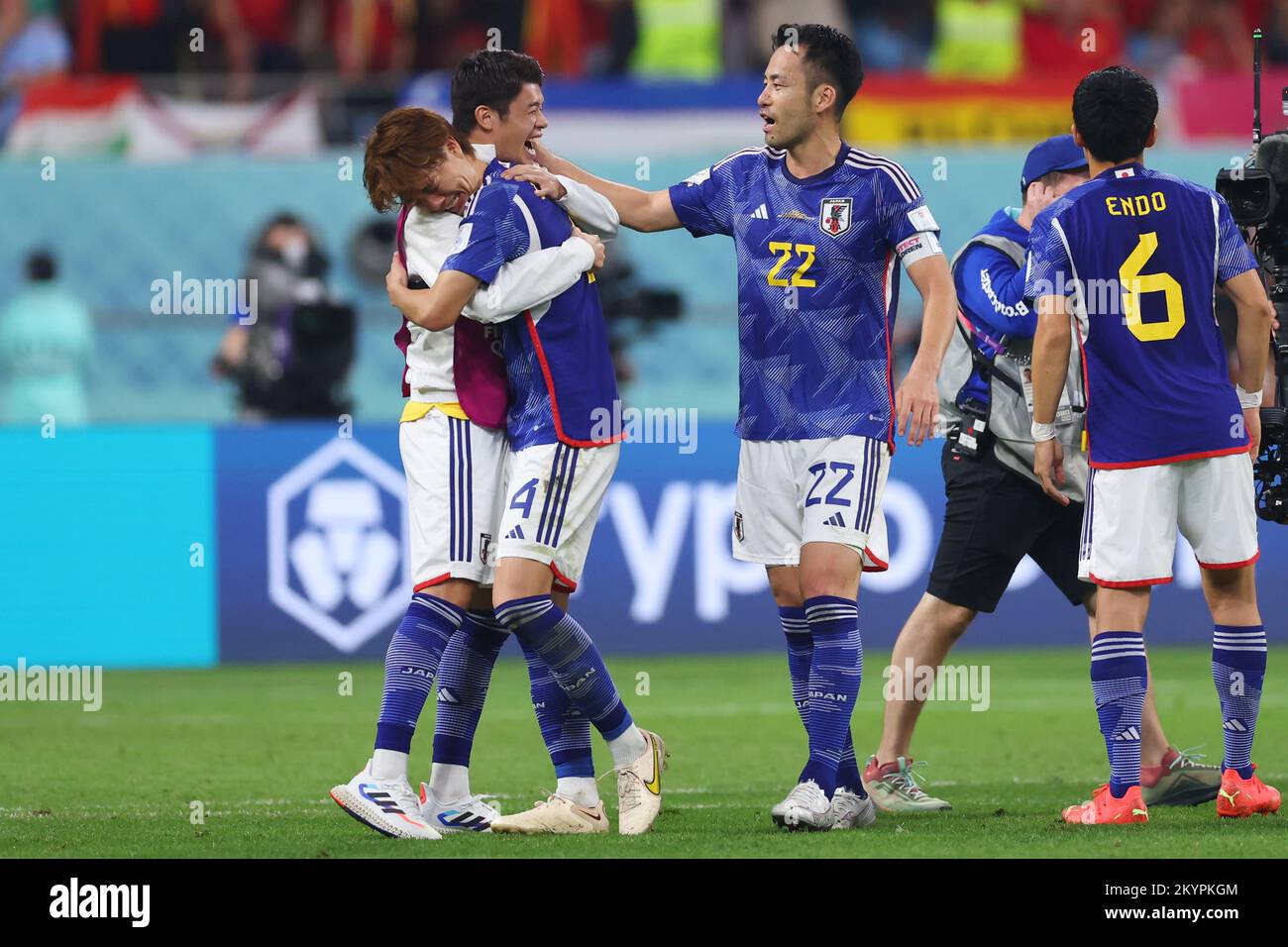 Al Rayyan, Qatar. 1st Dec, 2022. (L-R) Hiroki Sakai, Ko Itakura, Maya Yoshida (JPN) Football ...