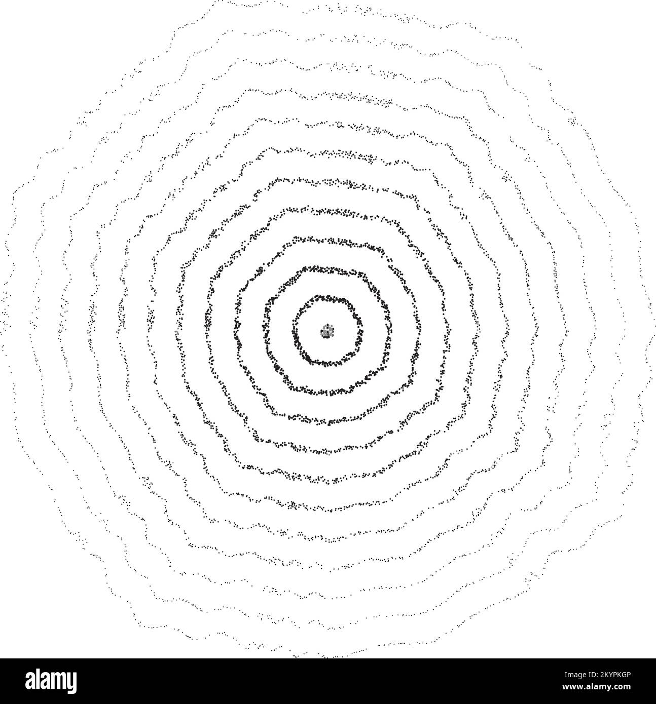 Textured concentric ripple circles set. Sonar or sound wave rings ...
