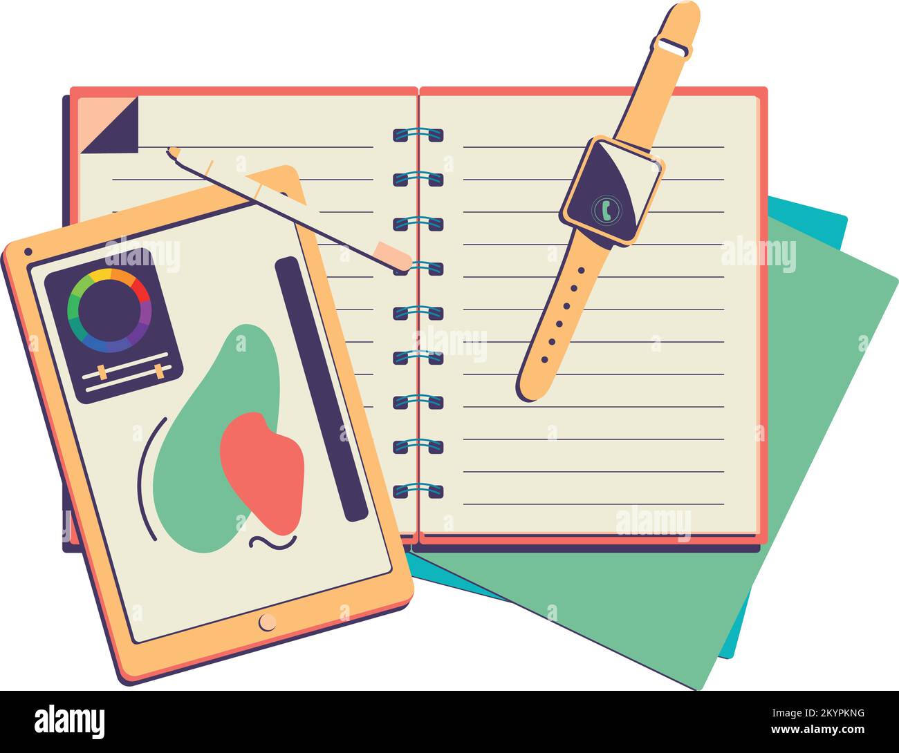 Top view notepad digital Cut Out Stock Images & Pictures - Alamy