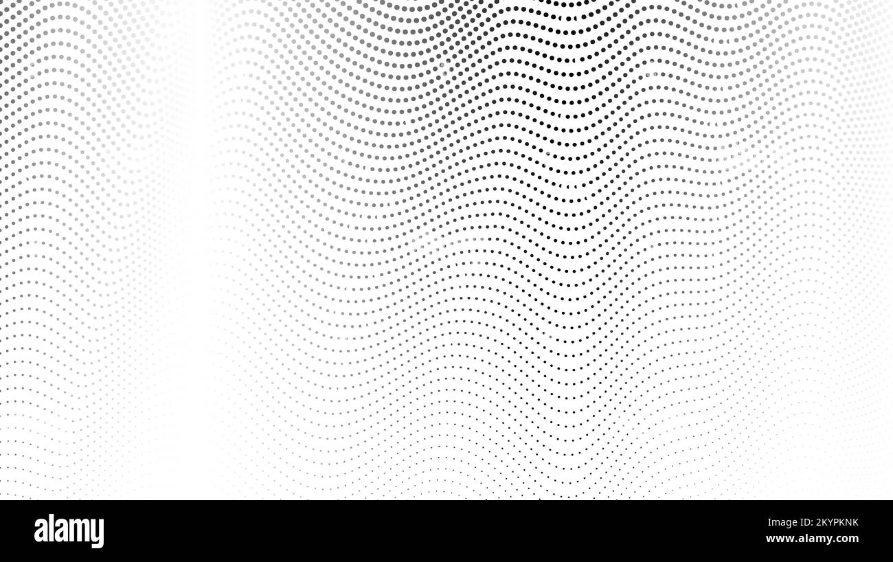 Halftone wave lines background. Abstract dotted stripes texture. Warped ...
