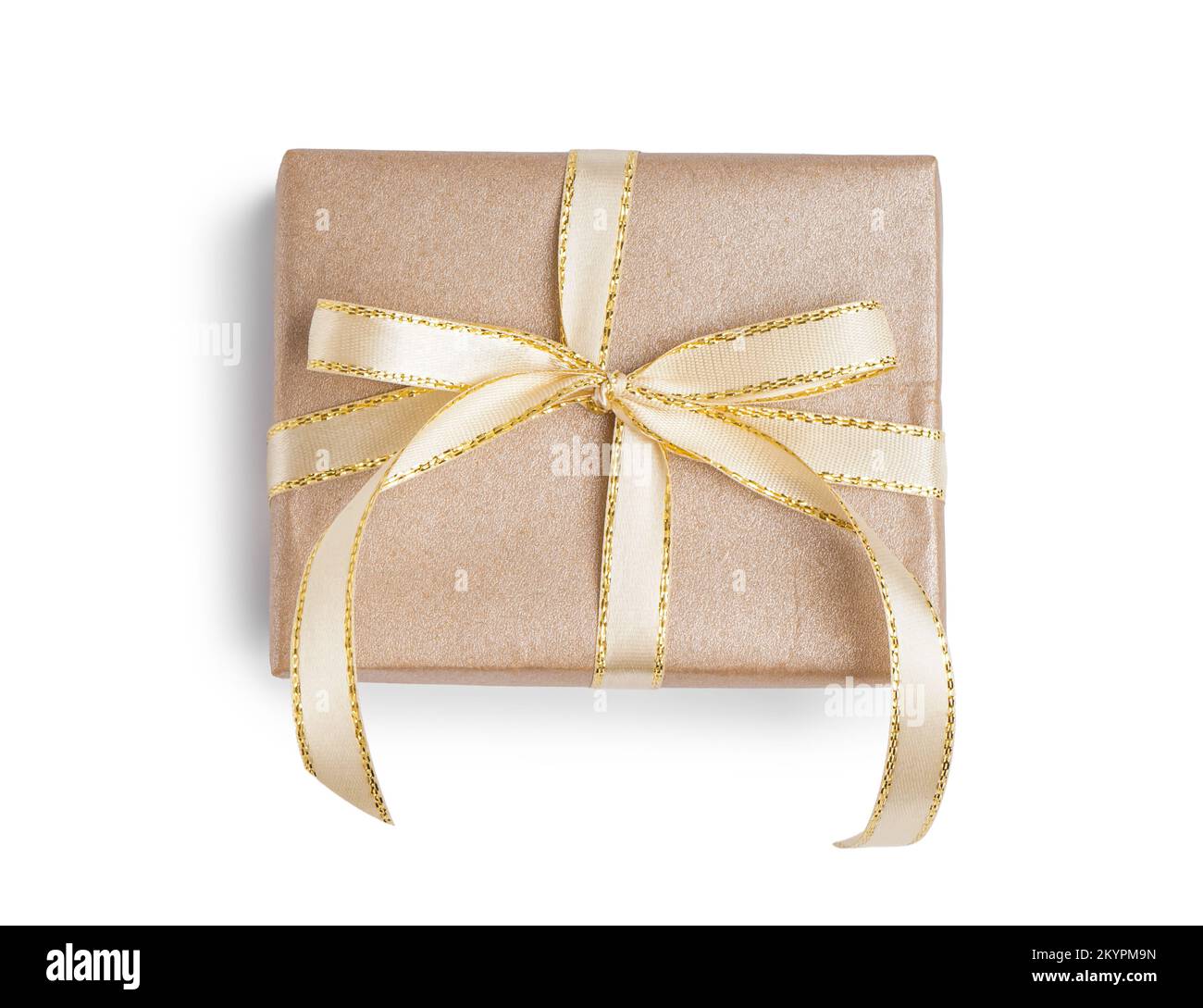 Christmas gift box with bow on white background Stock Photo - Alamy
