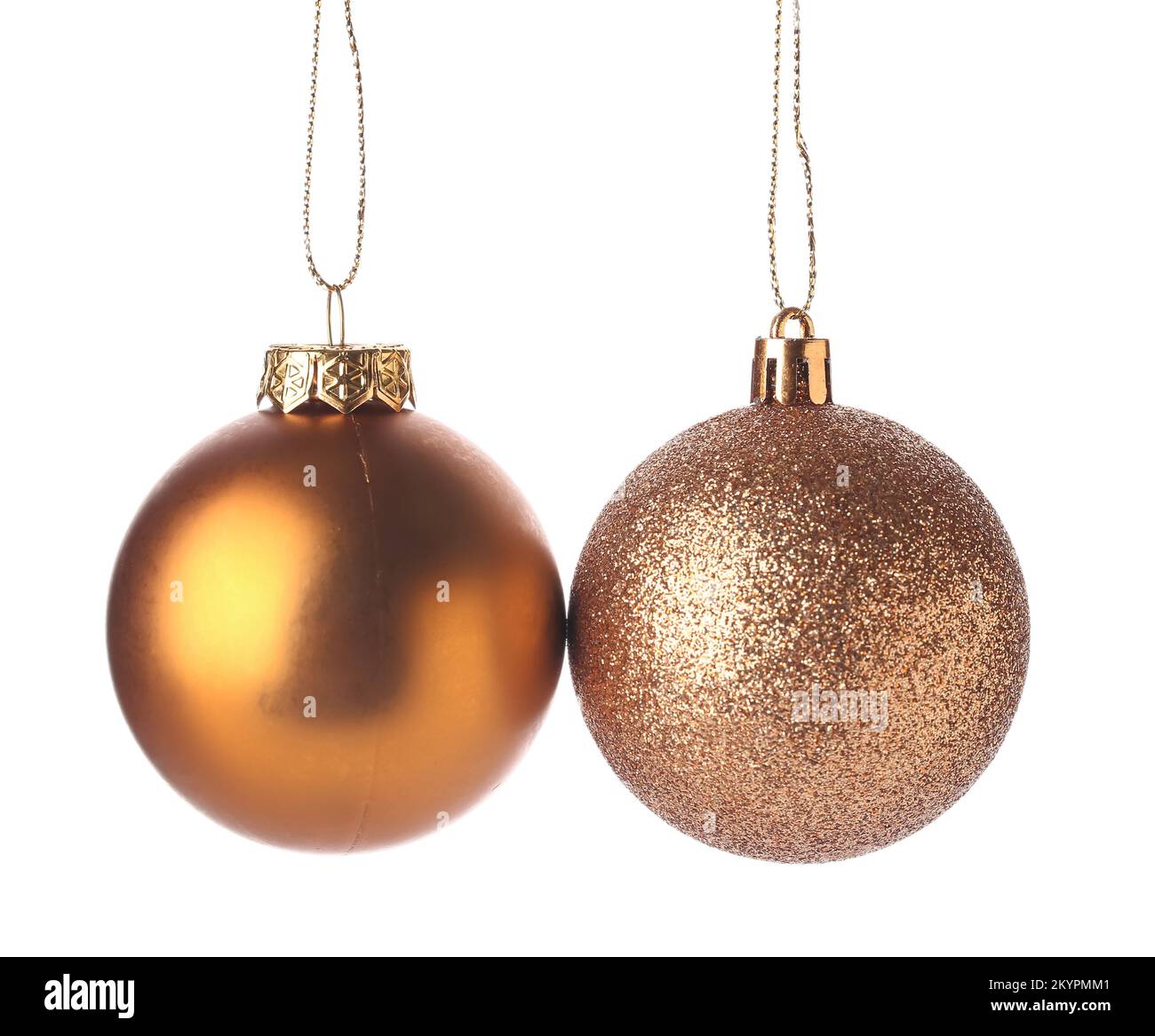 Hanging shiny balls on xmas tree Cut Out Stock Images & Pictures - Alamy