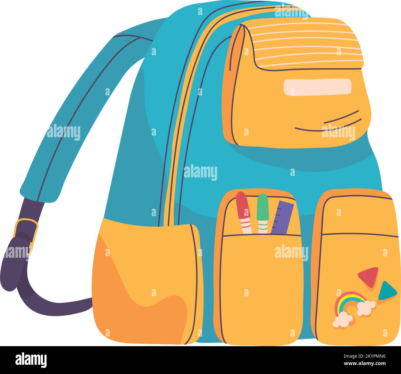 school backpack with pencils Stock Vector Image & Art - Alamy