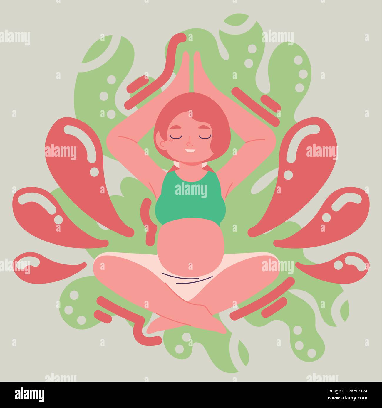 Pregnant young woman exercise Stock Vector Images - Alamy