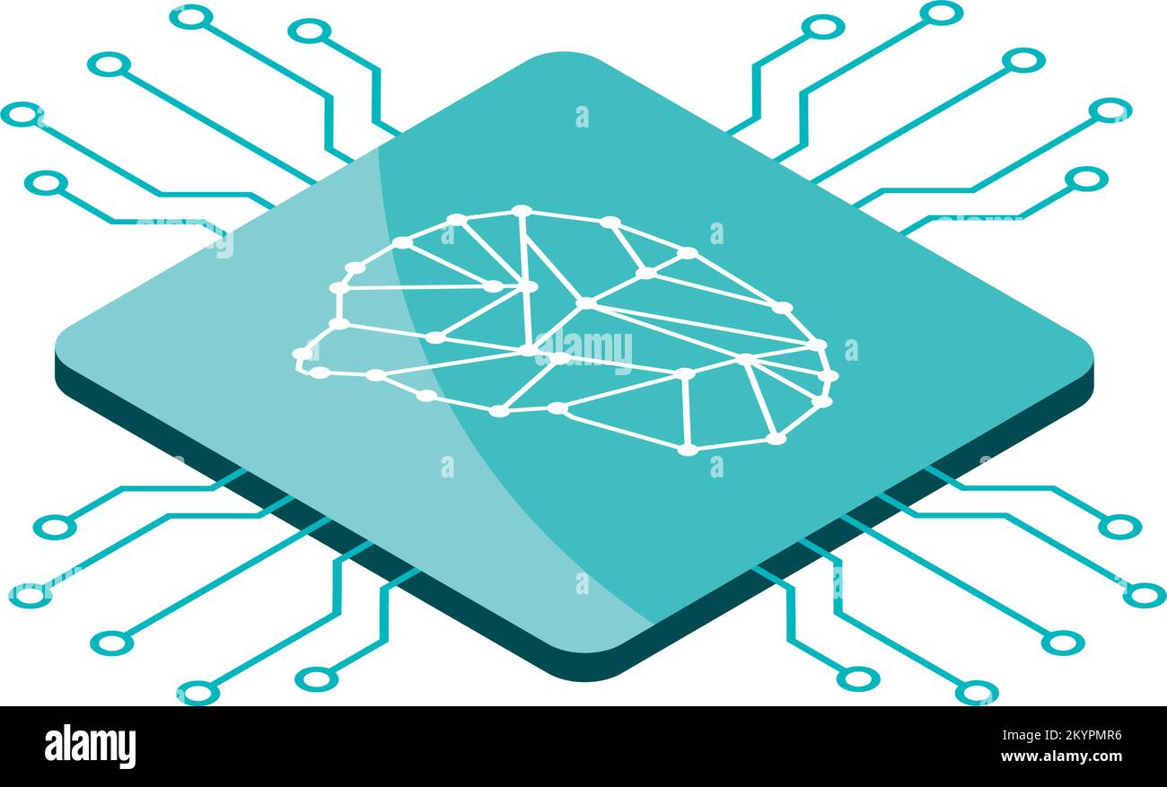 isometric AI brain circuit Stock Vector Image & Art - Alamy