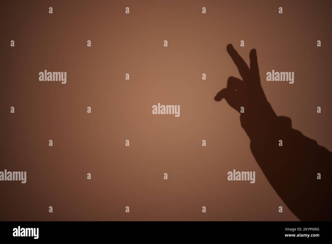 Shadow of the hand and fingers in form of rabbit on the wall Stock ...