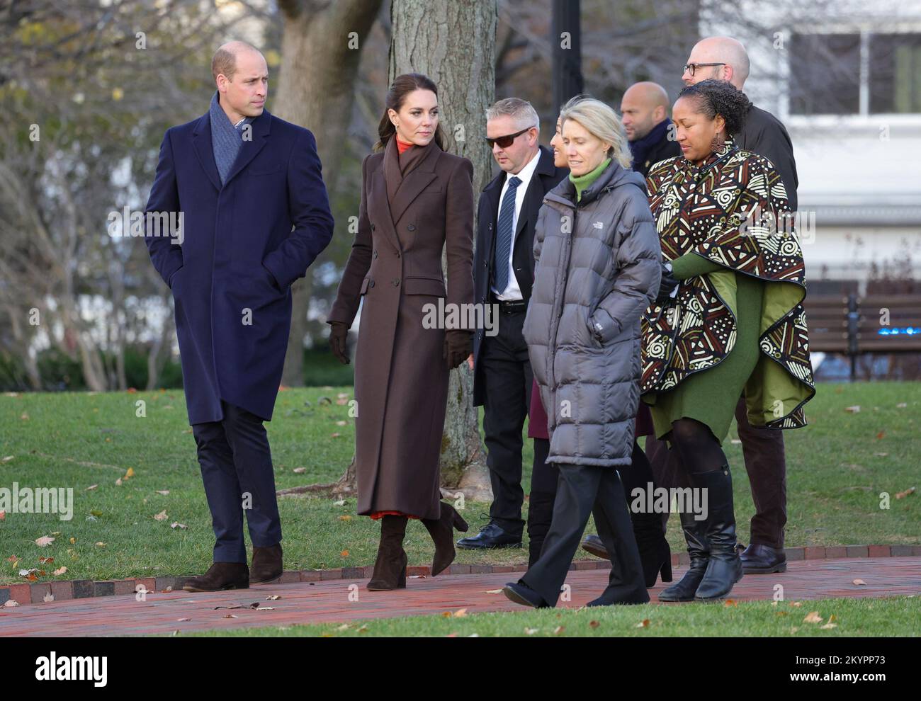 The Prince and Princess of Wales (left) walk with speak with Mayor ...