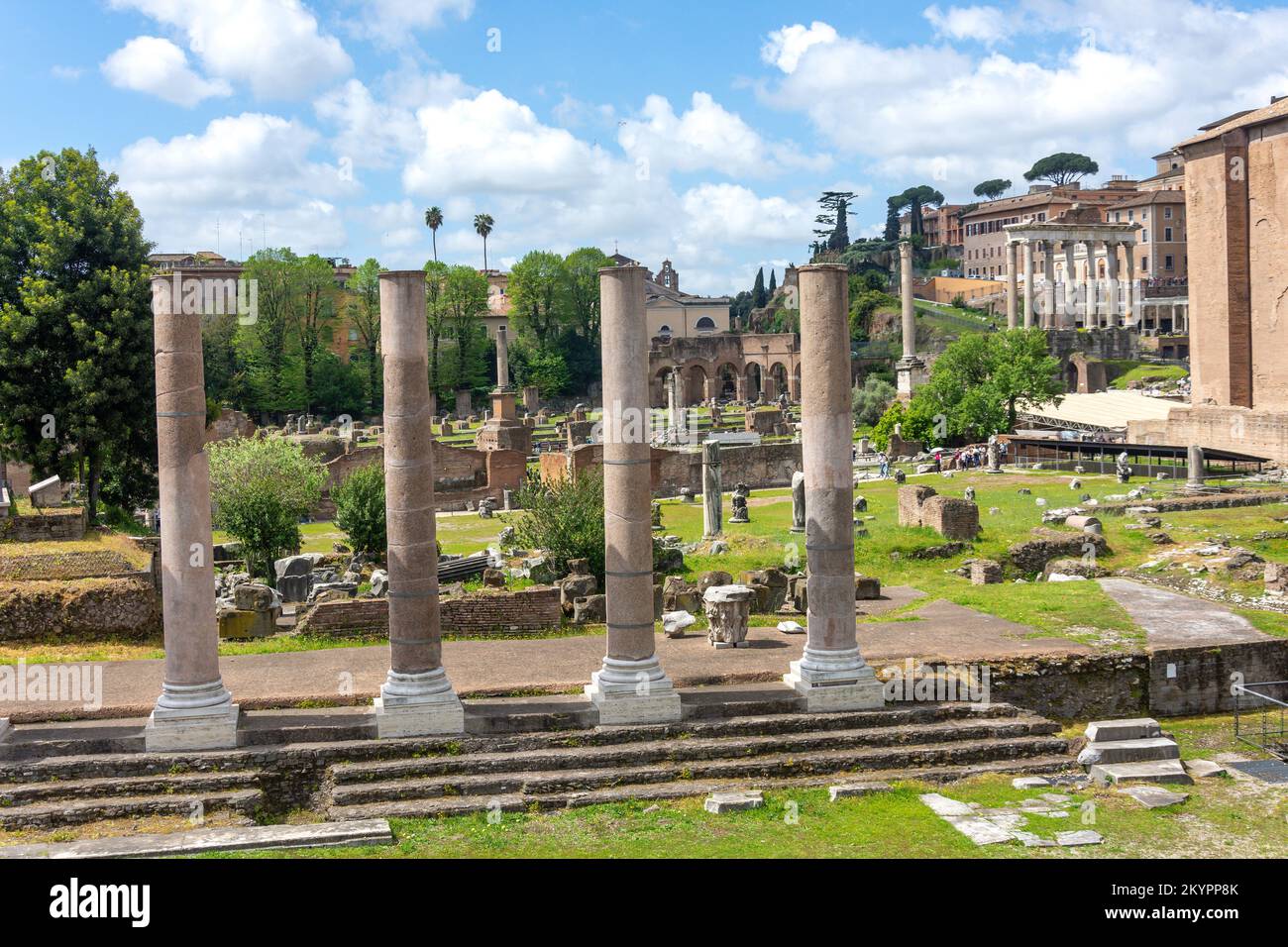 The Roman Forum (Foro Romano) ruins from Via della Curia, Central Rome ...