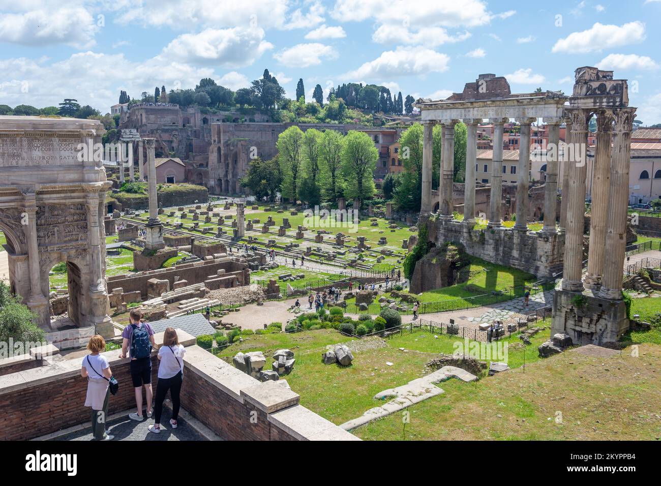 The Roman Forum (Foro Romano) ruins from Via della Curia, Central Rome ...