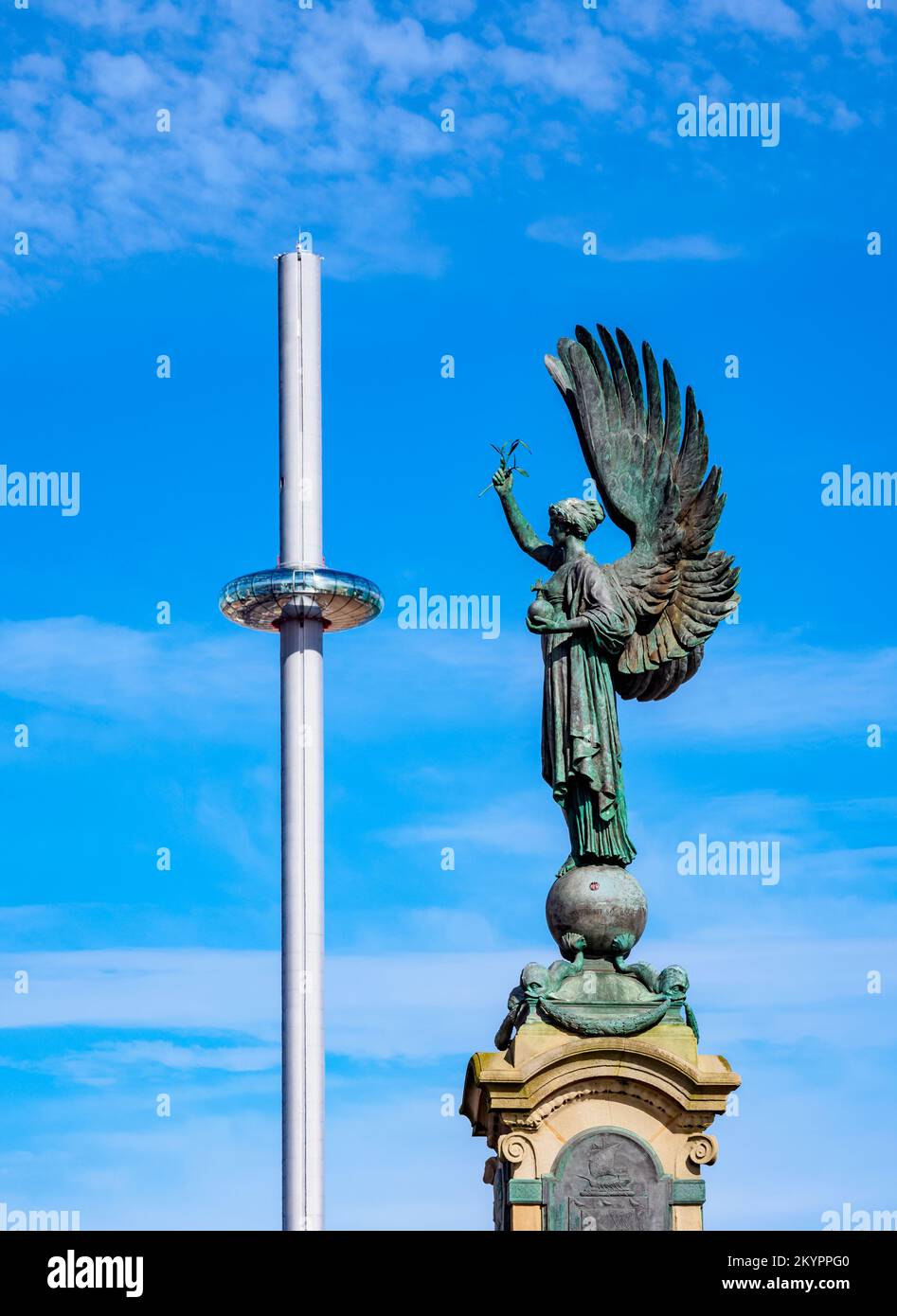 Angel of Peace and i360 Observation Tower, Brighton, City of Brighton ...