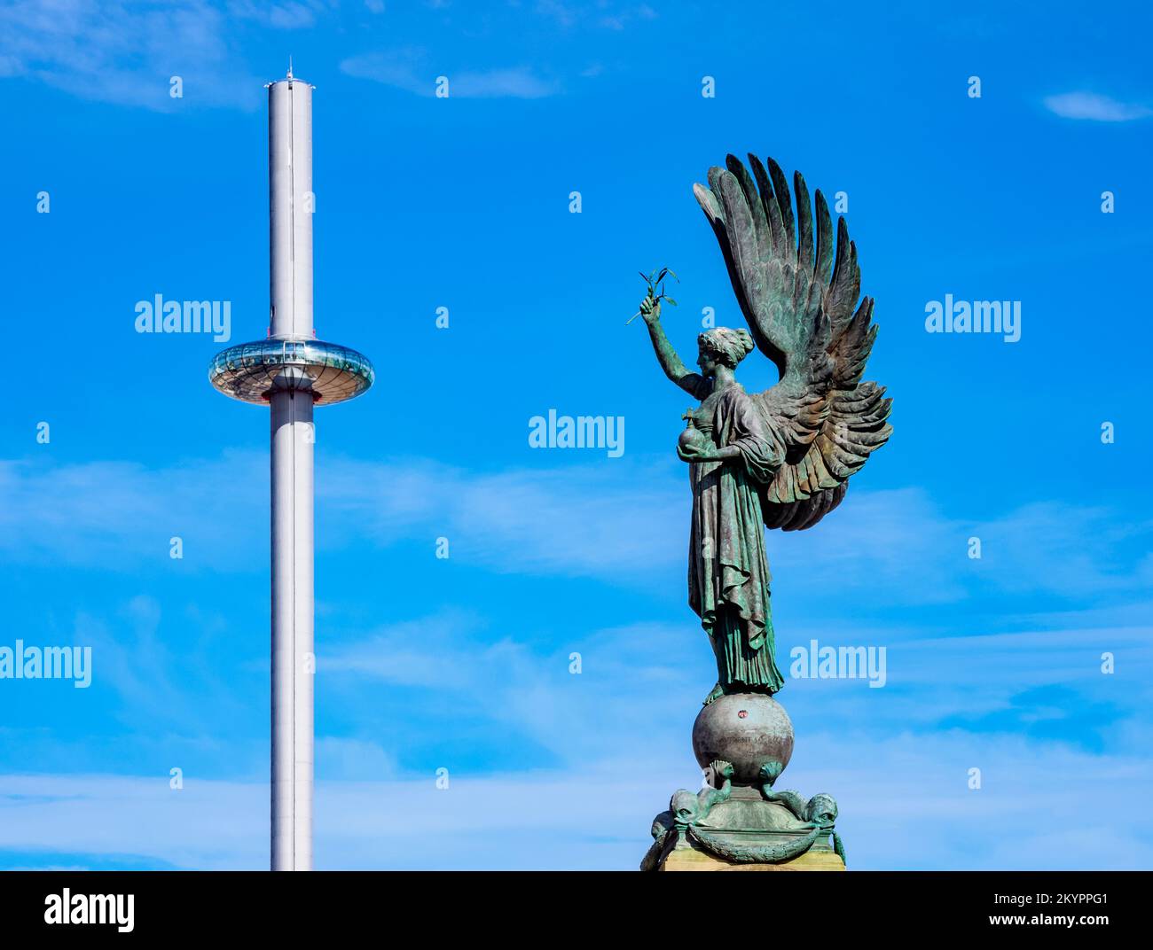 Angel of Peace and i360 Observation Tower, Brighton, City of Brighton ...