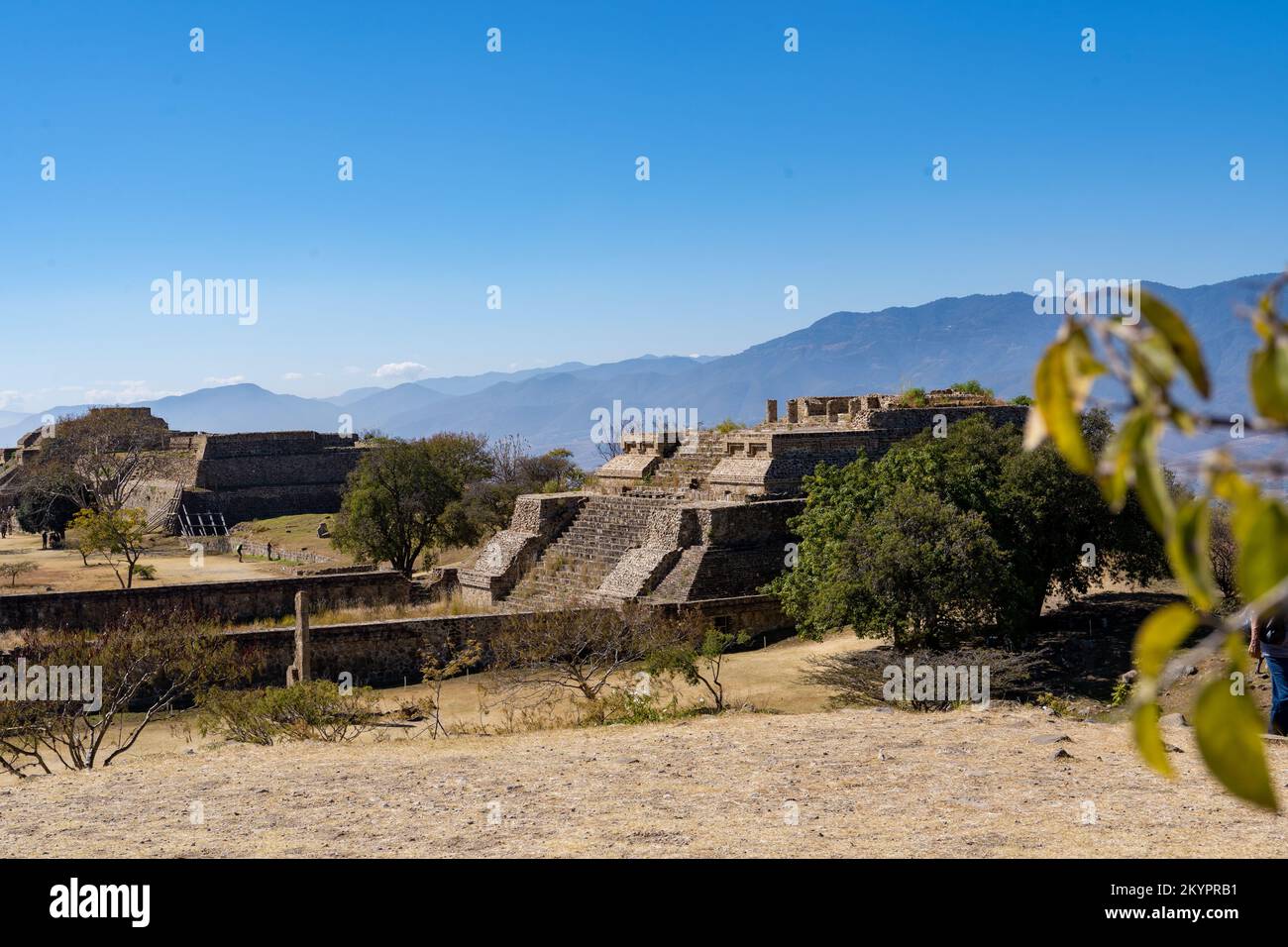 View of the North platform at Monte Alban, a Zapotec archeological site ...