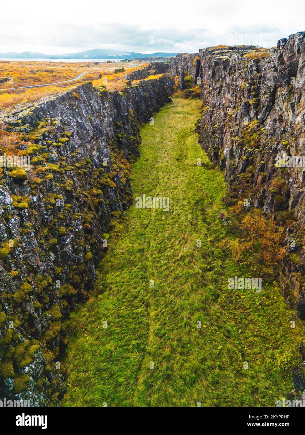 Vertical view of two tectonic plates meeting visible on the surface of ...