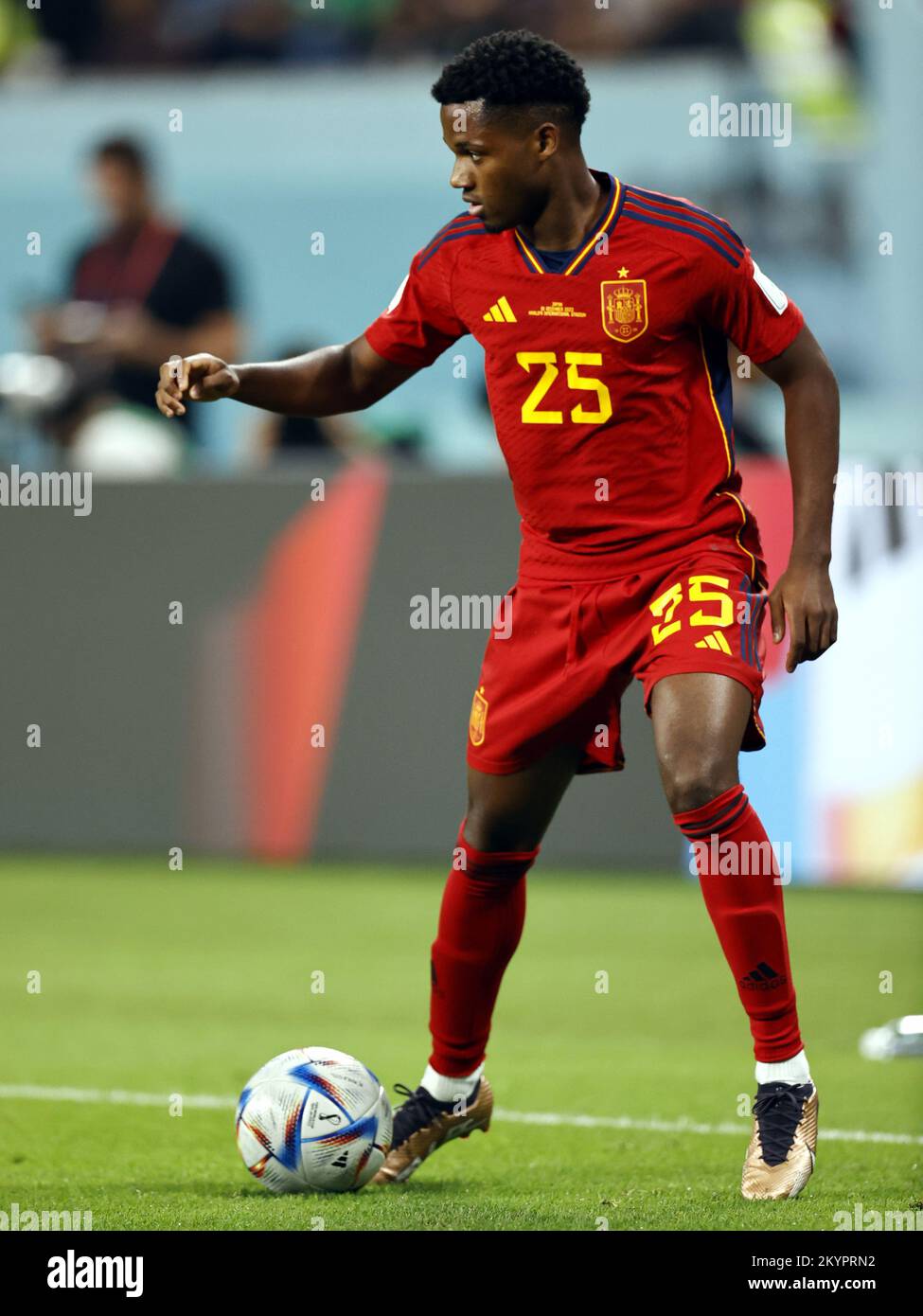 Ar-Rayyan, Qatar. December 1, 2022, Ansu Fati of Spain during the FIFA ...