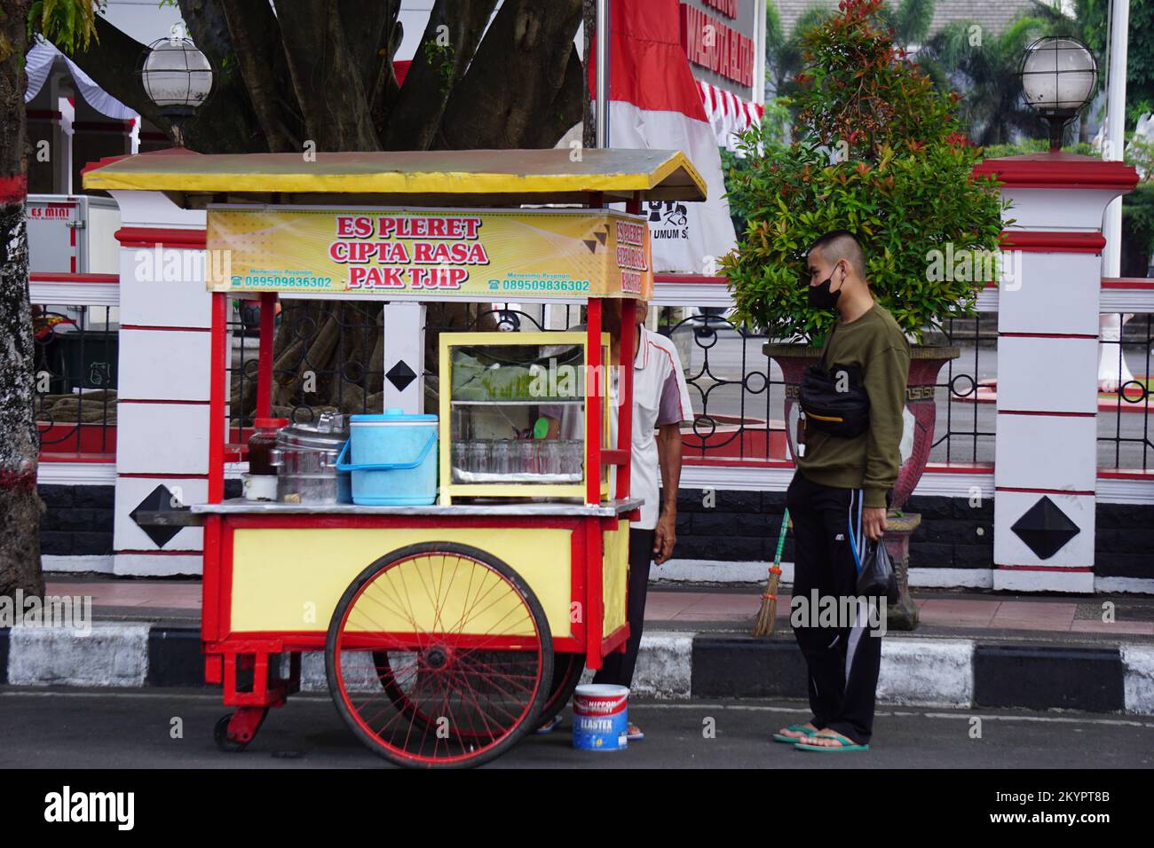 Es pleret seller (pleret ice) on side road. Es pleret is one of ...